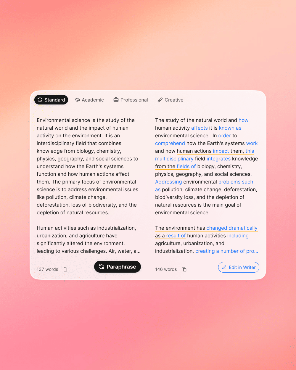 Paraphrase Tool : Rewrite, Edit, and Enhance Writing with AI